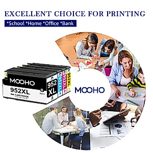 Mooho Remanufactured 952XL Ink Cartridge Replacement for HP 952XL Ink Cartridges Combo Pack |Used in HP Officejet Pro 8710 7740 8720 8210 8715 8702 7720 8730 8740 8216 8725 8700 Printer(4 Pack)
