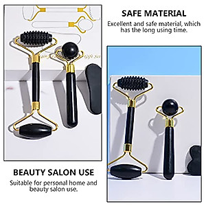 Beaupretty Massage Roller Massagers 2pcs Facial Roller Jade Face Massager Obsidian Eyes Cheeks Forehead Neck Skin Care Tool for Reduce Wrinkles Puffiness Massagers Skin Care Tools