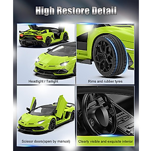 AEROQUEST Lamborghini Remote Control Car, Officially Licensed 1:14 Lambo RC Car 7.4V 500mAh with 15km/h Fast Model Car Toys for Adults Boys Girls Birthday Ideas Gift, Green