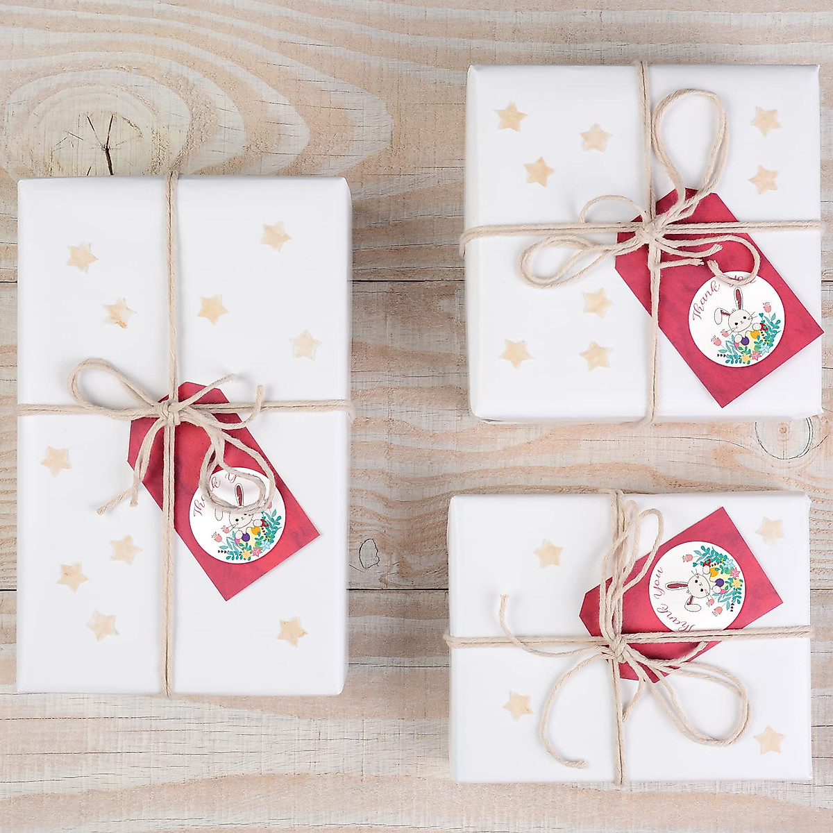 Acetiamin Thank You Sticker Rolls, 1.5 Inches 500 PCS Easter Stickers for Small Business, Round Bunny Stickers for Goodie Bags, Gift Favors Box, Cards, Beer Bottle, Party Supplies