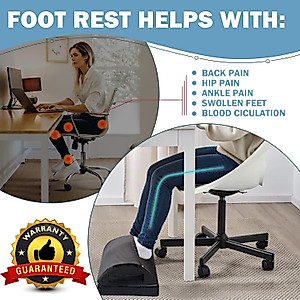Foot Rest for Under Desk at Work, Footrest with Warm Feet Pocket, Adjustable Desk Footrest for Office Chair & Gaming Chair,Ergonomic Footrest Pillow Desk Foot Stool for Home to Relieve Back Knee Pain