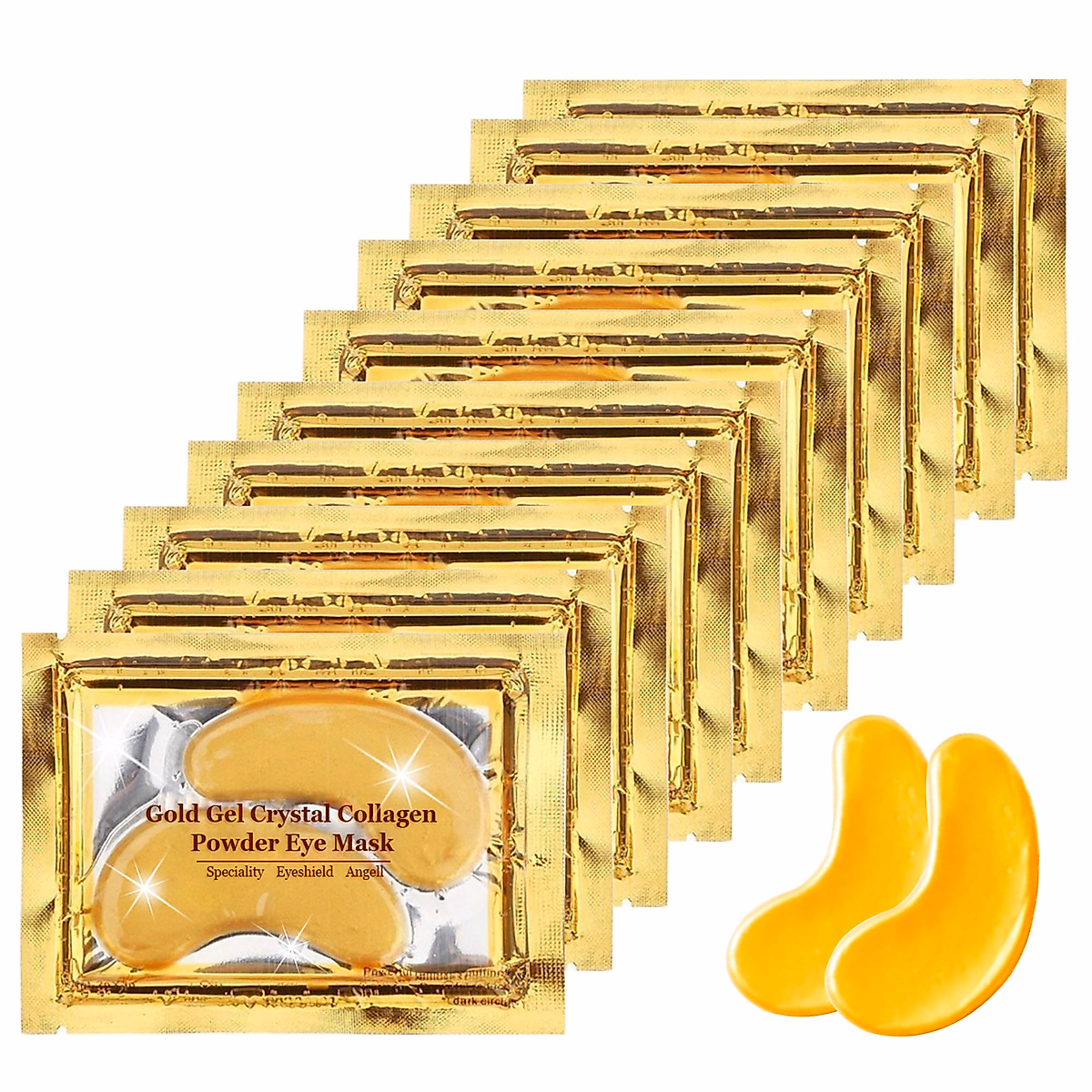 Jakuva 30 Pairs Eye Patches, Under Eye Patches for Dark Circles and Puffy Eyes, Reduce Wrinkles, Collagen Eye Mask Skincare Eye Pads for Moisturizing, Hydrating,24K Gold