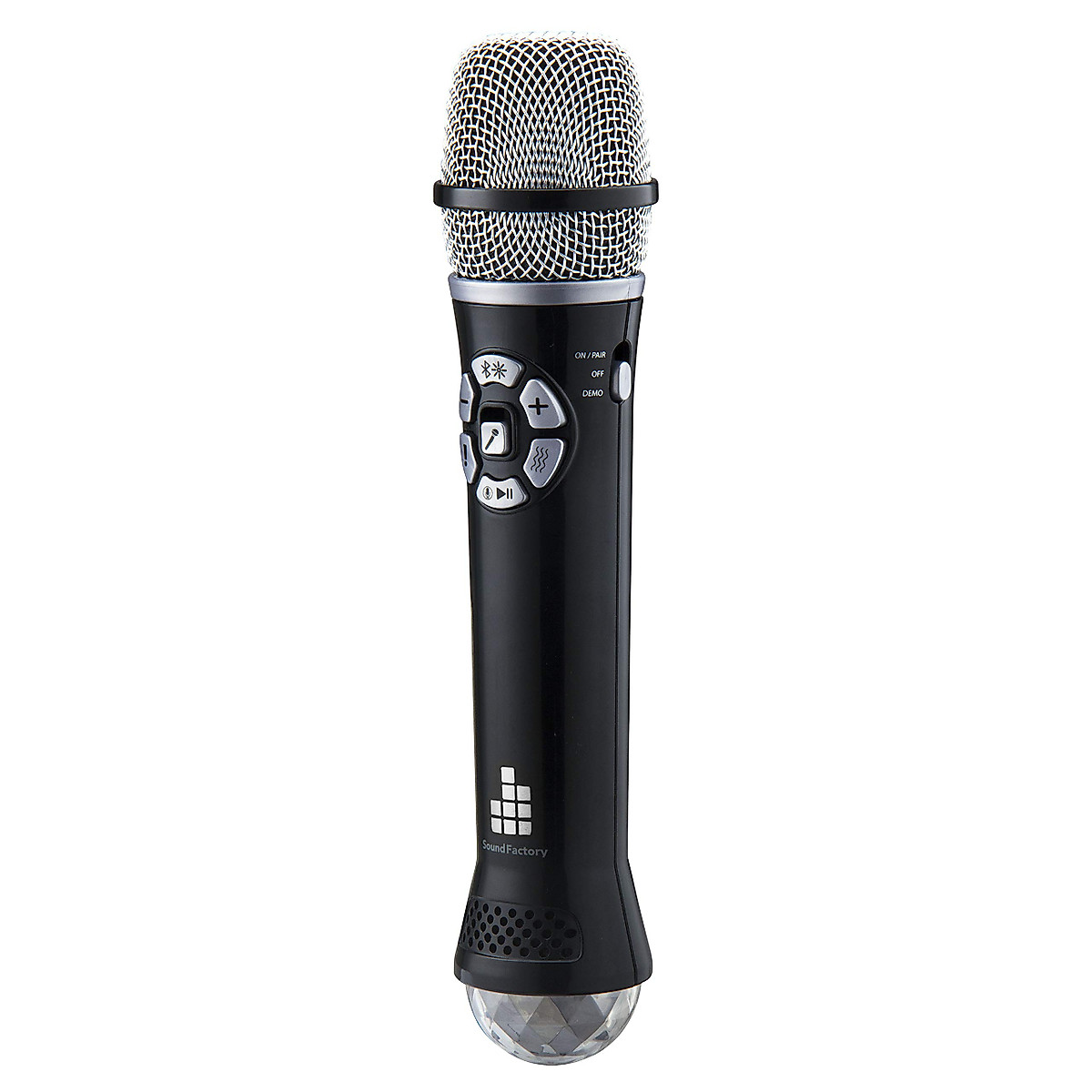 iHome Sound Factory Bluetooth Karaoke Microphone with LED Disco Party Lights,Portable Bluetooth Speaker Compatible with Apple Samsung Siri and Google Assistant,Wireless Microphone for Karaoke Fun
