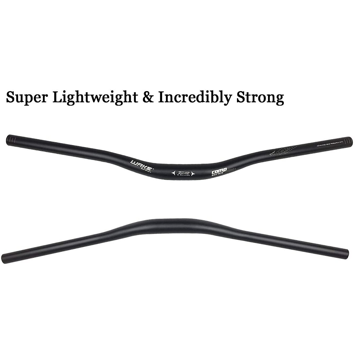 Wake 31.8mm MTB Mountain Bike Handlebar, Aluminum Alloy Mountain Bike Bicycle Riser Handlebar Extra Long 720/780mm with Paint Matte Surface (Black, 720mm)