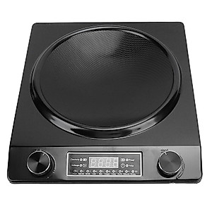 3500W Portable Induction Cooktop, Aluminum ABS Countertop Induction Cooker Hot Plate with Smart Touch Panel for Home Kitchen(us plug110V)