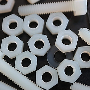 50 x Nylon Socket Head, plastic machine screws, M4 x 20mm, Plastic Bolts, Nuts & Washers, Fasteners, (5/32 x 25/32 in)