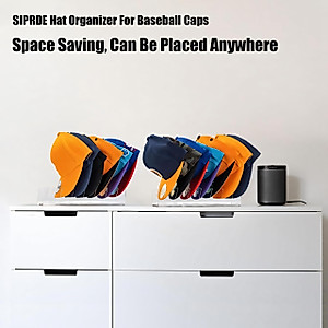 ABMISKAT 2 Pack Hat Organizer for Baseball Caps No Install - Acrylic Hat Holder Display and Organizer for 14 Baseball Caps for Bedroom, Closet, Dresser (Clear)