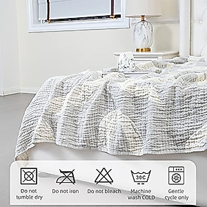 amorchoice Muslin Throw Blanket - Soft and Lightweight All-Season Cotton Gauze Throw Blanket for Warm Cozy Comfort, Perfect for Adults (Grey, 60×80)