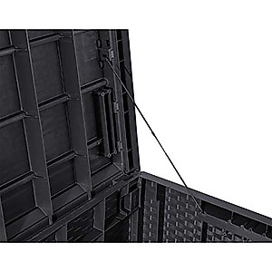 Toomax Z175E097 Portofino Weather Resistant Heavy Duty 90 Gallon Novel Resin Outdoor Storage Deck Box w/Lockable Lid & 450 Pound Weight Capacity, Gray