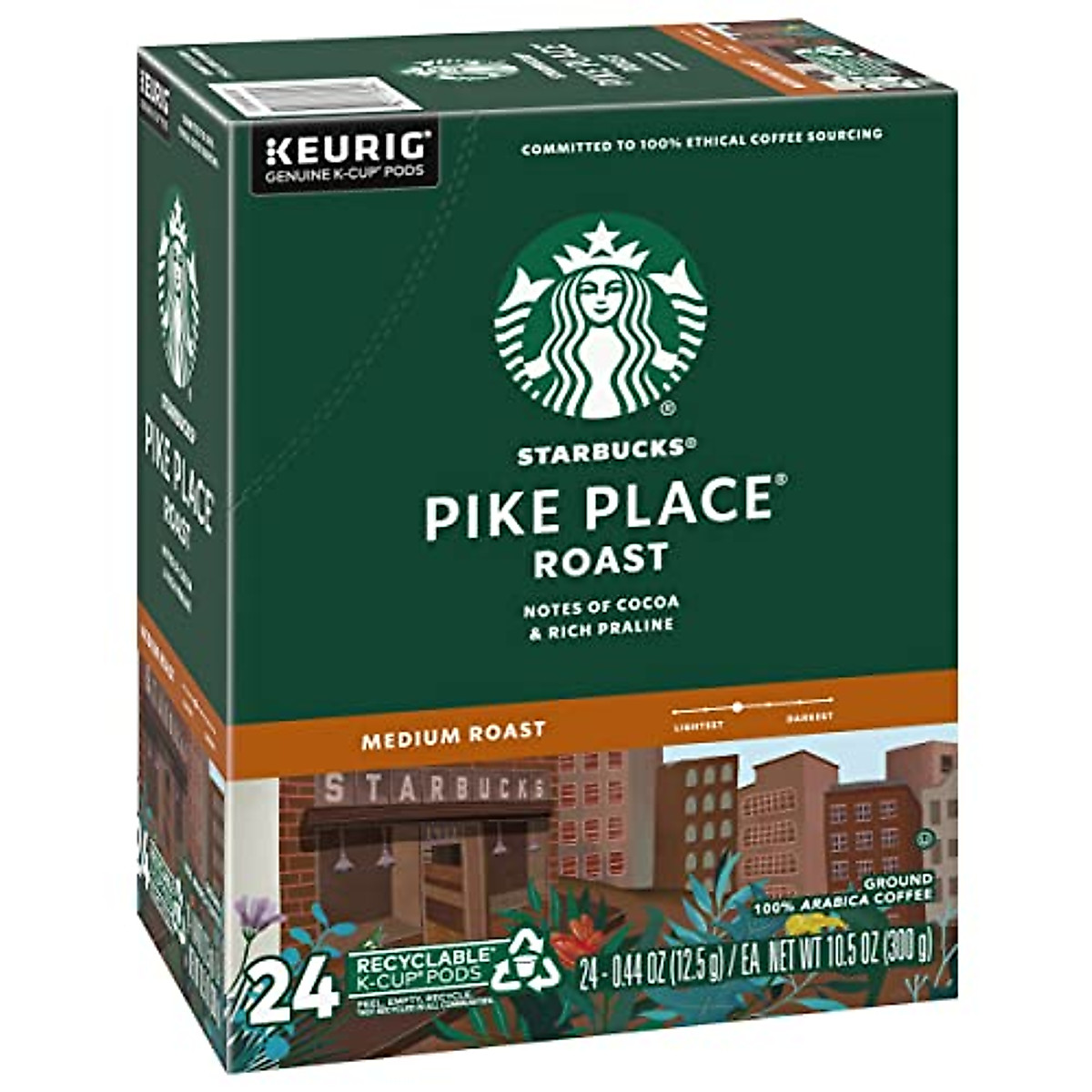 Starbucks Pike Place Roast, K-Cup Portion Pack for Keurig K-Cup Brewers, 24 K-Cups (Pack of 2)