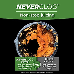 Ninja JC151 NeverClog Cold Press Juicer, Powerful Slow Juicer with Total Pulp Control, Charcoal