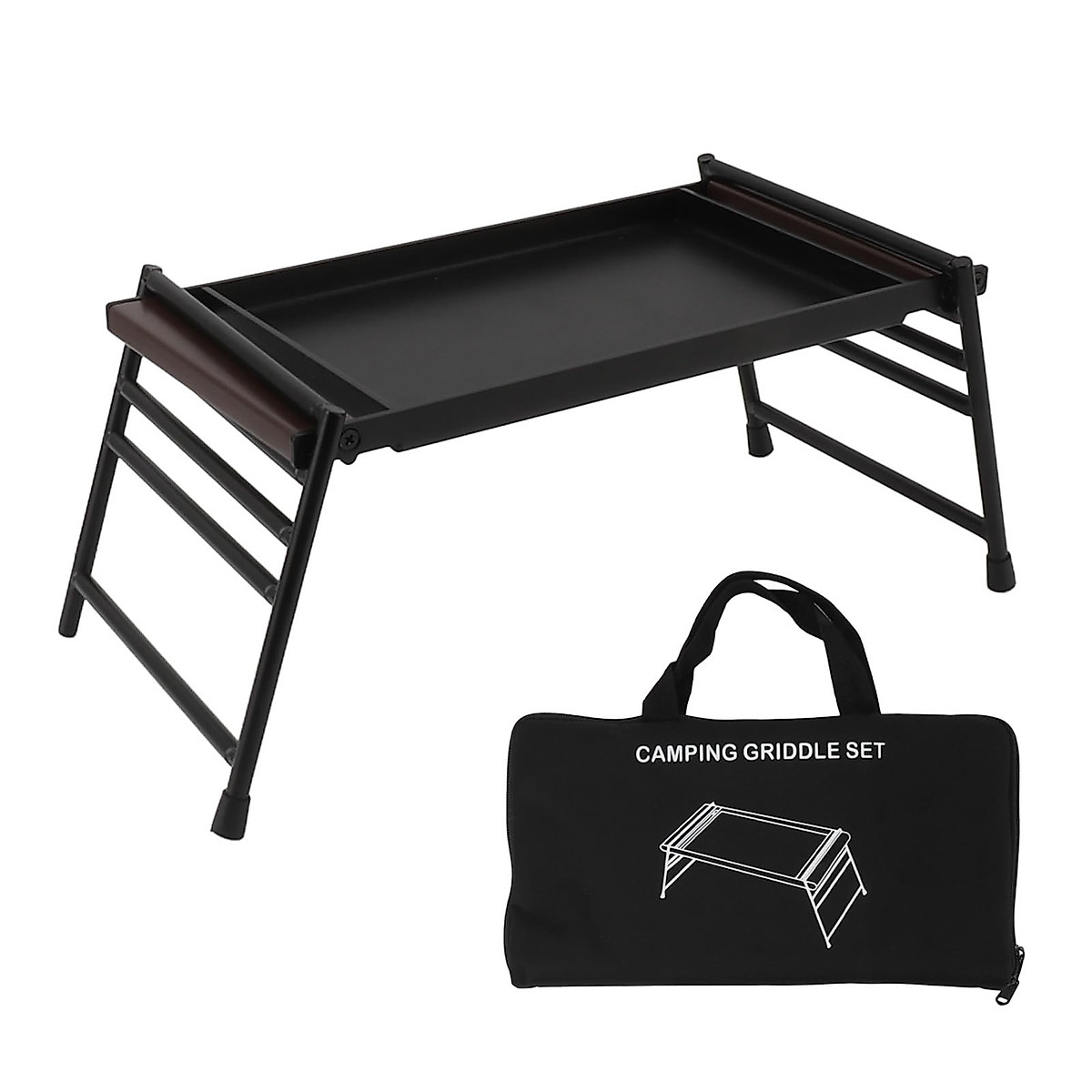 Camping BBQ Plate Set, Portable Foldable Lifting Barbecue Grill Set with Storage Bag for Travel