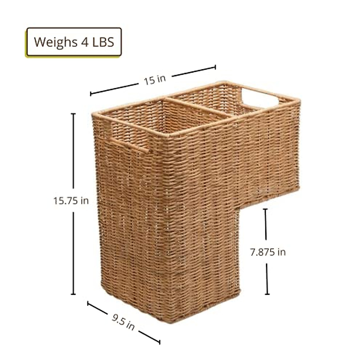 KOUBOO Wicker Step Basket, Natural