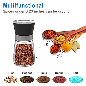 TINGFENG Epare Salt or Pepper Grinder, Best Spice Mill One Handed Pepper Grinder, Mini Unicorn Pepper Grinder( 1P) (Black)