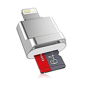 Apple MFi Certified Lightning to Micro SD Card Reader for iPhone, iPad - Supports iOS 13, exFAT & FAT32
