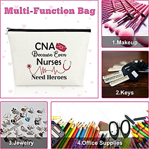 CNA Gift Certified Nurse Assistant Makeup Bag 2 Pieces Graduation Gift CNA Certified Nurses Day Gift Appreciation Gift Nursing School Medical Student Gift Retirement Gift Nursing Gifts for Coworkers