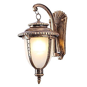 PEHUB Outdoor Exterior Wall Mounted Light Waterproof Patio Porch Aisle Wall Sconce Advanced Retro Industry E27 Edison Metal Wall Lamp Fixture Upgrade Brass Color Surface Retro Wall Light Exterior Ligh