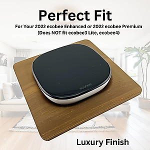 Chestnut Wood Square Wall Plate for Ecobee Smart Thermostat Enhanced and Premium Cover Trim Backplate