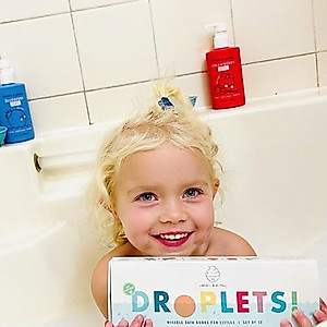 Dabble & Dollop Bath Bombs, 100% Natural Droplets for Kids, Original Scents - USA Made, Moisturizing & Fun Droplets, Paraben & Sulfate Free, Vegan, Gluten-Free (Set of 12)