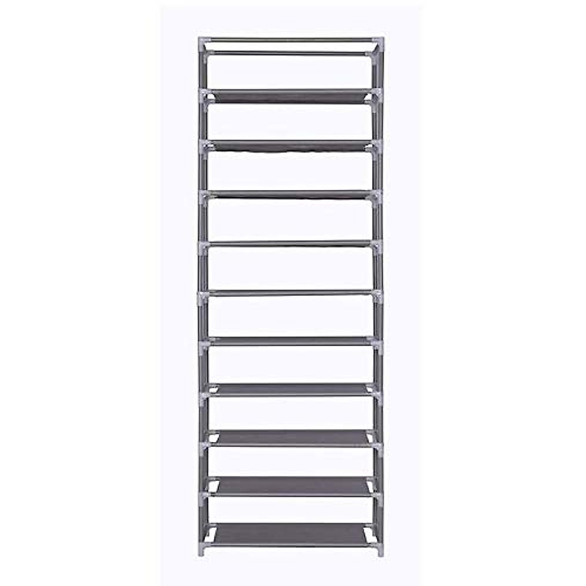 GREEF 10 Tier 30 Pairs Shoe Rack with Dustproof Cover Large Shoe Storage Organizer Cabinet for Closet, Bedroom, Entryway, Hallway, Dorm Room (Grey)