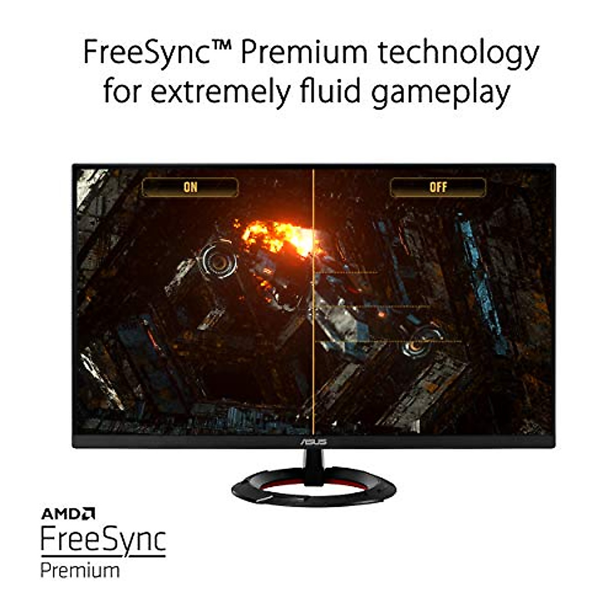 ASUS TUF Gaming 27” 1080P Monitor (VG279Q1R) - Full HD, IPS, 144Hz, 1ms, Extreme Low Motion Blur, Speaker, FreeSync Premium, Shadow Boost, VESA Mountable, DisplayPort, HDMI, Tilt Adjustable,Black