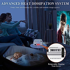 Wi-Fi Mini Projector 3Stone A5 6500 Lux Portable Movie Projector with 1080P Supported, Wireless Screen Mirroring, Blue-ray Glass Lens, Outdoor Multimedia Video Projector Support TV Stick, PC, PS4, AV