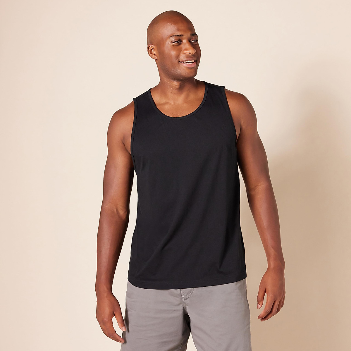 Amazon Essentials Slim-Fit Men's Tank, Black, Medium - Casual Wear