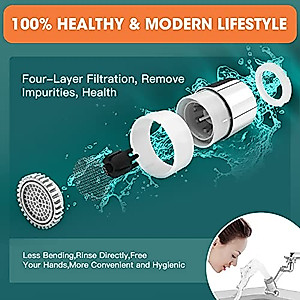 1080° Swivel Faucet Extender-Rotatable Multifunctional Extension Faucet with 2 Water Outlet Modes,1080 Swivel Faucet Aerator, Universal Rotating Splash Filter Faucet for Kitchen Bathroom Sink