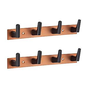 Wall Mount Coat Rack 4 Leg (Pack of 2) Wall Mounted Multi Hooks Rose Gold Colour Coat Wall Hanger-Coat Hooks Wall Mounted-Coat Hooks with Shelf-Decorative Coat Rack Wall Mount