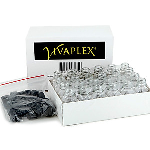 Vivaplex, 24, Clear, 15 ml Glass Bottles, with Lids