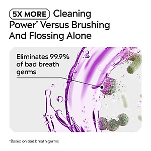 Listerine Total Care Anticavity Fluoride Mouthwash, 6 Benefits in 1 Oral Rinse Helps Kill 99% of Bad Breath Germs, Prevents Cavities, Strengthens Teeth, ADA-Accepted, Fresh Mint, 1 L