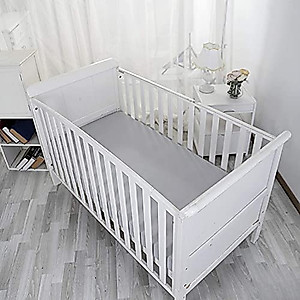 2 Pack Jersey Crib Sheets Set, Stretchy Jersey Knit Fitted Crib Sheet for Boys and Girls, Size 28 x 52 in, Baby Sheets Soft and Breathable (Blue Grey)