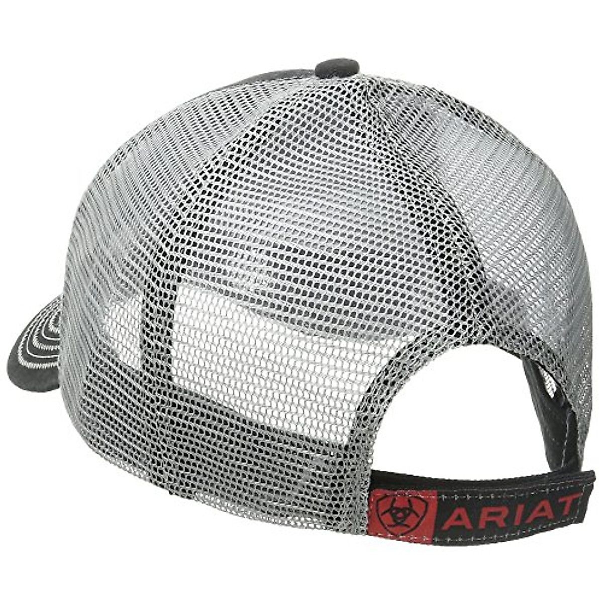 ARIAT Men's Black Red Gray Mesh Hat
