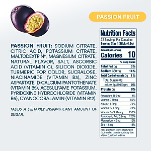 DripDrop Hydration - Zero Sugar Passion Fruit - Electrolyte Drink Mix Single Serve Powder Packets | Non-GMO, Gluten Free, Vegan | 32 Sticks