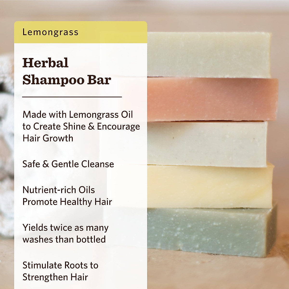 Moon Valley Organics HERBAL SHAMPOO BAR - LEMONGRASS CHARCOAL (2PACK)