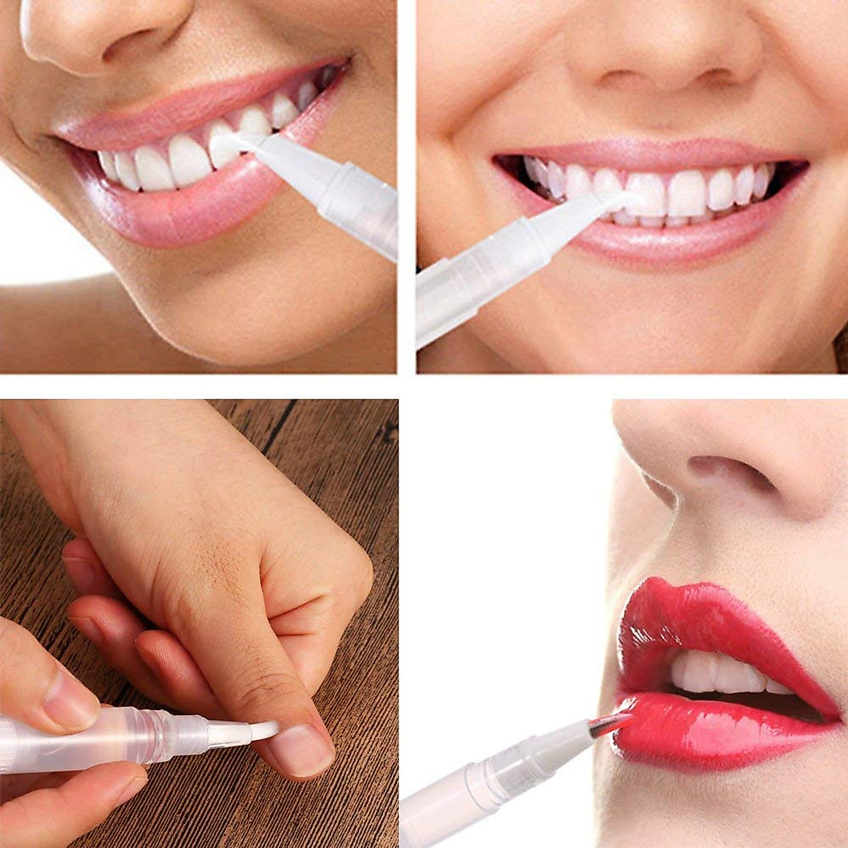 Islmlisa E-lishine 3 ml Transparent Twist Pens Empty Nail Oil Pen with Brush Tip,Lip Gloss Container Applicators Growth Liquid Tube,Set of 5