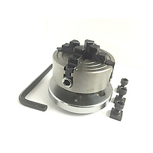 4" Inches (100mm) 4 slots regular Rotary Table +70 mm 4 Jaw Independent Chuck+ Back Plate+ Fixings