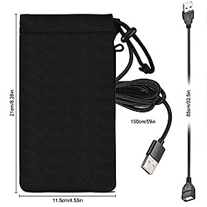 COOWOO Cellphone Heating Bag Case Fast Warming USB Smart Phone Warmer Pouch Prevent Auto Switching Off in Extremely Cold Condition Fits to Universal Mobile Phones Black