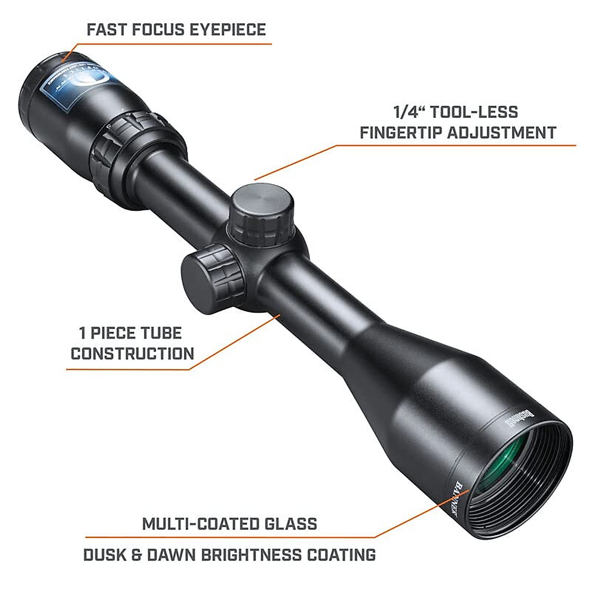 Bushnell Banner Dusk & Dawn 3-9x40 Matte Black Circle-X Reticle Riflescope with 4" Eye Relief with Scope Rings
