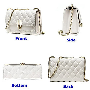 YXBQueen Women's Crossbody Handbags white Purses and Handbags Quilted Chain Purse Small Satchel Handbags