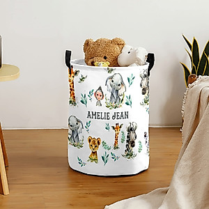 Safari Animal Elephant Zebra Leopard Storage Bin, Waterproof Oxford Fabric Clothes Basket Organizer for Laundry Hamper,Toy Bins,Gift Baskets, Bedroom, Clothes,Baby Nursery