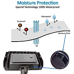 2Pack Dusk to Dawn Outdoor 100W LED Flood Light with Knuckle (Plate Included), 14000LM 1000W Equiv., 100-277V 5000K, ETL Commercial Waterproof LED Floodlight Fixture, Security Lighting for Parking Lot