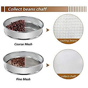 JIAWANSHUN 1.1lb Coffee Bean Cooler Electric Coffee Beans Cooling Machine No Chaff for Home Coffee Use (110V, black)