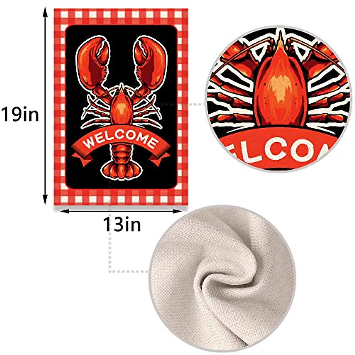 Nepnuser Crawfish Boil Garden Flag Let's Cray Birthday Party Indoor Outdoor Lawn Front Yard Welcome Sign Decoration