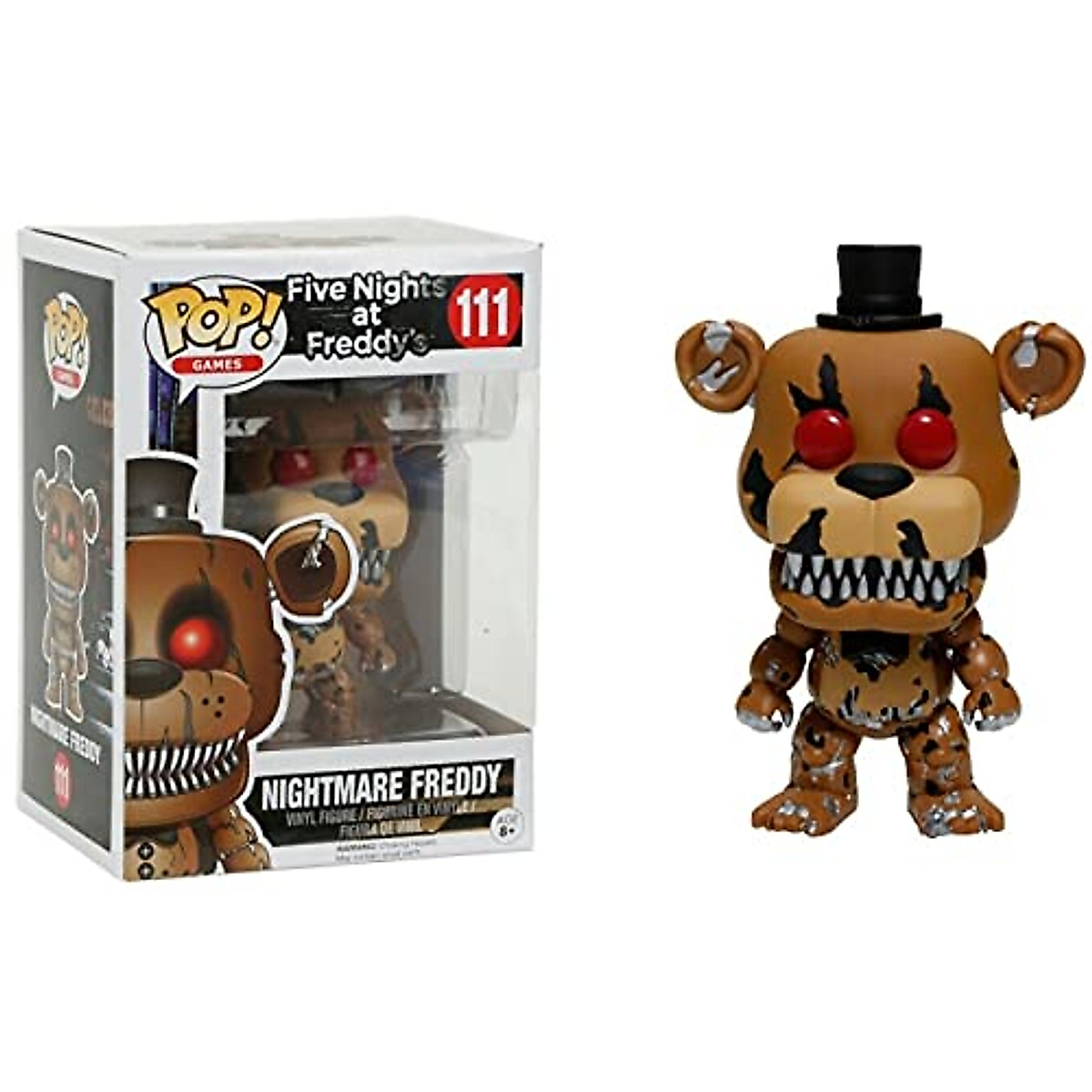 POP Five Nights at Freddy - Nightmare Freddy Funko Pop! Vinyl Figure (Bundled with Compatible Pop Box Protector Case) Multicolor 3.75 inches