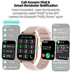 1.7'' Phone Smart Watch Answer/Make Calls, Fitness Watch with AI Control Call/Text, Android Smart Watch for iphone Compatible, Full Touch Smartwatch for Women Men, Heart Rate/Sleep Monitor Watch