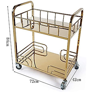 Trolley Rack Tool Cart - Stainless Steel Titanium Luxury Service Car Tea Cart Hotel Dessert Car Trolley Mobile Shelf Trolley Rack Carts The Taste of Home