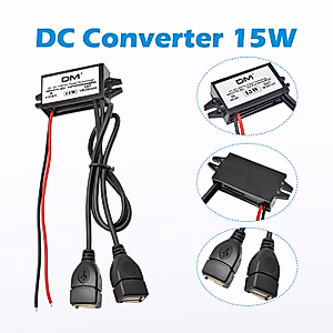 2-Pack 12V to 5V USB, Aideepen DC 12V 20V to 5V USB Adapter DC 12v to USB DC Buck Converter Module DC to DC Car Power Converter(Dual USB)