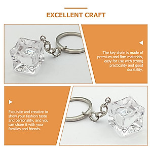 Holibanna Ice Cube Key Chain Resin Ice Keychain Key Ring Car Bag Keychain Accessories