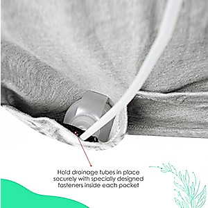 Inspired Comforts Mastectomy Recovery Shirt with Drain Pockets & Drainage Tube Fasteners, Grey M